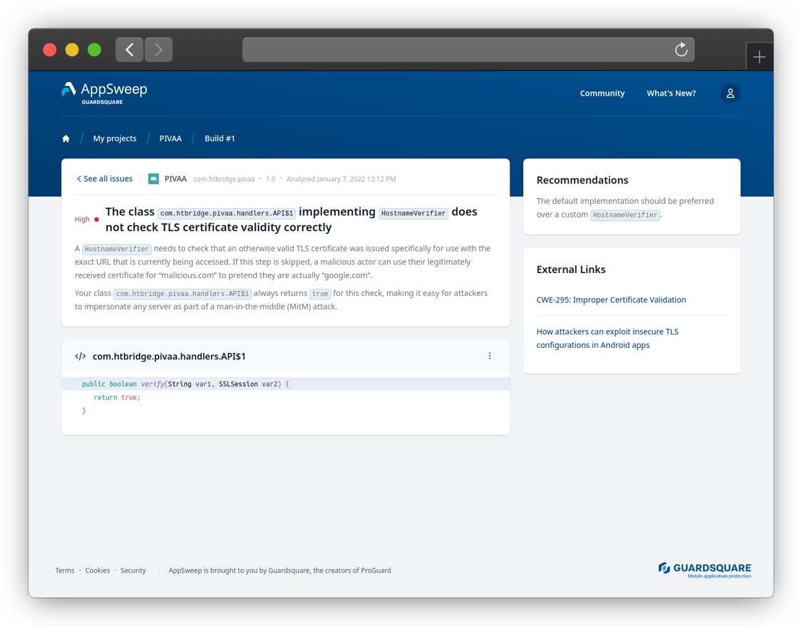 How to Implement Android TLS Certificate Checking | Guardsquare